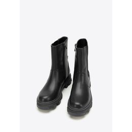 Wittchen Damen-Plateau-Stiefel aus Leder, Schwarz, Naturleder