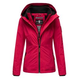 Marikoo Damen &Uuml;bergangsjacke Erdbeere mit Doppelkragen & Fleece-Innenfutter