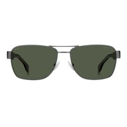 HUGO BOSS - Sonnenbrille f&uuml;r Herren/Damen Unisex, Matt (Dunkles Ruthenium/Braun/Gr&uuml;n)
