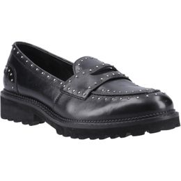 Hush Puppies Genie Leder Damen Schwarze Standard Slipper