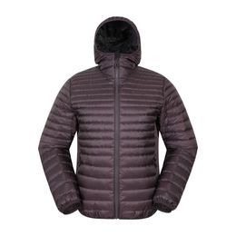 Mountain Warehouse - "Hybrid Extreme" Kapuzenjacke f&uuml;r Herren, Daunen-gef&uuml;llt, Federleicht (Dunkelbraun)