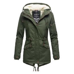 Marikoo Damen Winterjacke Manolya mit Teddyfellfutter & Baumwoll-Obermaterial