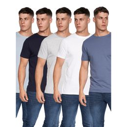 Duck and Cover - "Errington" T-Shirt f&uuml;r Herren (5er-Pack) (Hellblau/Schwarz/Grau meliert/Wei&szlig;/Marineblau)