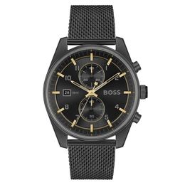 HUGO BOSS Schwarze Edelstahl-Armbanduhr