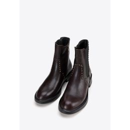 Wittchen Damen-Chelsea-Boots aus Leder mit Ziernieten, braunes Naturleder