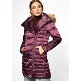 Wittchen Damen-Daunenjacke mit asymmetrischem Verschluss, lila Nylon