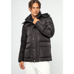Wittchen Herren-Steppjacke mit Kapuze, schwarz, Nylon
