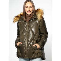 Wittchen Damen Stepp-Daunenjacke mit trapezf&ouml;rmigem Schnitt, Gr&uuml;n, Polyester