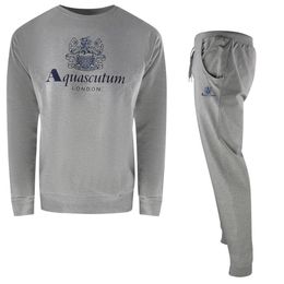 Aquascutum - "London" Trainingsanzug-Set f&uuml;r Herren, Rundhalsausschnitt (Grau)