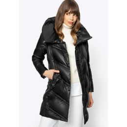 Wittchen Damen-Daunenjacke mit Stehkragen, schwarzes Nylon