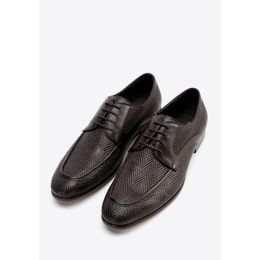 Wittchen Herren-Derbyschuhe aus echtem Leder mit Flechtmuster, dunkelbraun