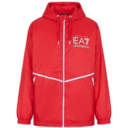 EA7 Emporio Armani Rote Kapuzenjacke &bdquo;ea7" Mit Auff&auml;lligem Logo