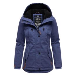 Marikoo Damen Winterjacke mit Teddyfell-Innenfutter & Kapuze