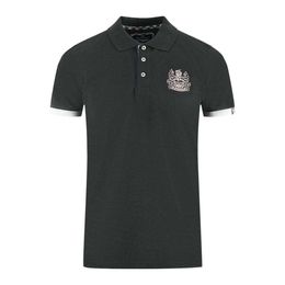 Aquascutum Unisex Erwachsenen Logo Kragen Polo-Shirt (Schwarz)