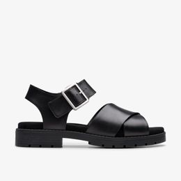 Clarks Orinoco Cross Schwarze Leder Sandalen