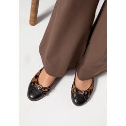 Wittchen Damen-Ballerinas mit Leopardenmuster aus echtem Leder