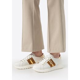Wittchen Damen-Sneaker aus Naturleder mit Metallelementen in Creme und Gold.