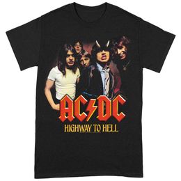 ACDC AC/DC - "Highway To Hell" T-Shirt f&uuml;r Herren/Damen Unisex (Schwarz/Rot)