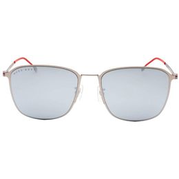 HUGO BOSS - Mehrschichtige Linse-Sonnenbrille f&uuml;r Herren, Matt (Ruthenium/Wei&szlig;)