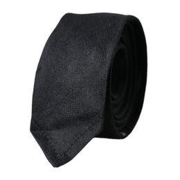 Dolce & Gabbana Schwarze einfarbige Krawatte aus 100 % Seide mit verstellbarem Band