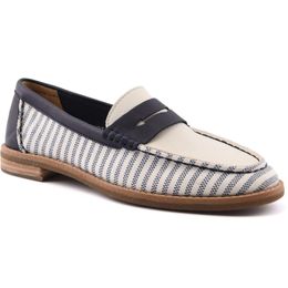 Sperry Port Driving Textil Damen Loafer Wei&szlig;/Navy Standard