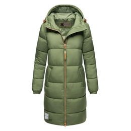 Marikoo lange Damen Steppjacke mit Kapuze & Kragen &ndash; Modell Nomadiaa