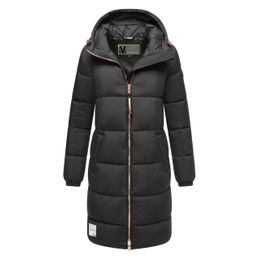 Marikoo lange Damen Steppjacke mit Kapuze & Kragen &ndash; Modell Nomadiaa