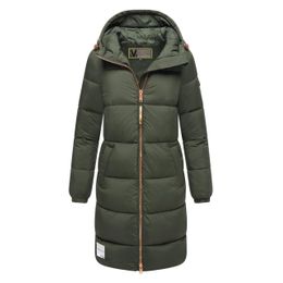 Marikoo lange Damen Steppjacke mit Kapuze & Kragen &ndash; Modell Nomadiaa