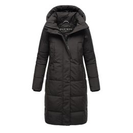 Marikoo Damen Steppjacke Laryaa &ndash; lang, warm & mit abnehmbarer Kapuze