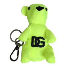 Dolce & Gabbana Gr&uuml;ner B&auml;r Stickerei Logo Schl&uuml;sselanh&auml;nger Karabiner Schl&uuml;sselring