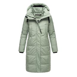 Marikoo Damen Steppjacke Laryaa &ndash; lang, warm & mit abnehmbarer Kapuze