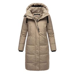 Marikoo Damen Steppjacke Laryaa &ndash; lang, warm & mit abnehmbarer Kapuze