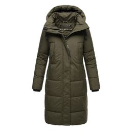 Marikoo Damen Steppjacke Laryaa &ndash; lang, warm & mit abnehmbarer Kapuze