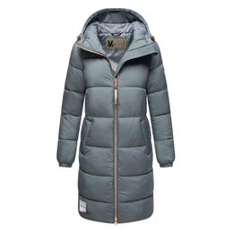 Marikoo lange Damen Steppjacke mit Kapuze & Kragen &ndash; Modell Nomadiaa