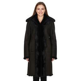 Brauner Damen-Trenchcoat aus toskanischem Schafveloursleder &ndash; Celeste