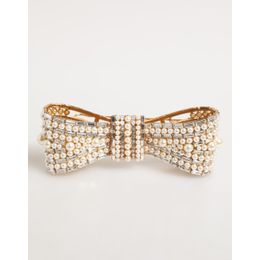 Dolce & Gabbana Goldmessing Glas Kristall Kunstperlen Verziertes Brosche