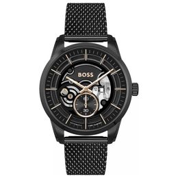 HUGO BOSS Schwarze Edelstahl-Armbanduhr