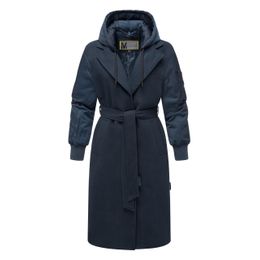 Marikoo Damen Wickelmantel mit Kapuze & G&uuml;rtel &ndash; Modell Tjadee