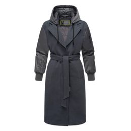 Marikoo Damen Wickelmantel mit Kapuze & G&uuml;rtel &ndash; Modell Tjadee