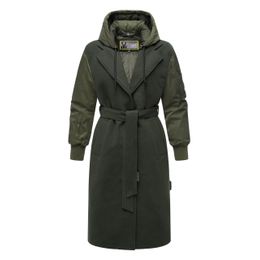 Marikoo Damen Wickelmantel mit Kapuze & G&uuml;rtel &ndash; Modell Tjadee