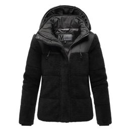 Marikoo Damen Teddy Puffer Jacke mit Kapuze & Rei&szlig;verschluss &ndash; Kaguraa