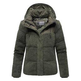Marikoo Damen Teddy Puffer Jacke mit Kapuze & Rei&szlig;verschluss &ndash; Kaguraa