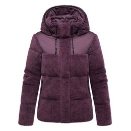 Marikoo Damen Teddy Puffer Jacke mit Kapuze & Rei&szlig;verschluss &ndash; Kaguraa