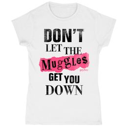 Harry Potter - "Muggles Clippings" T-Shirt f&uuml;r Damen (Wei&szlig;/Schwarz)
