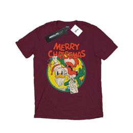 Disney - "Merry Christmas" T-Shirt f&uuml;r Herren (Burgunderrot)