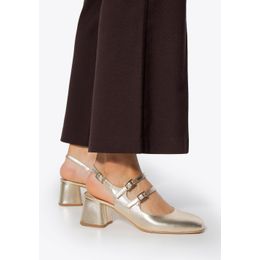 Wittchen Damen-Lederpumps mit Riemchen, Gold, Echtleder