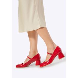 Wittchen Damen-Pumps aus rotem Leder mit Riemen