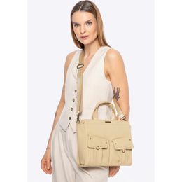 Wittchen Damen-Handtasche aus Baumwollmischgewebe, Beige
