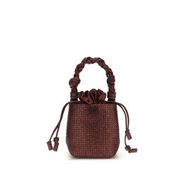 Ganni Bordeaux recycelte Polyester-Handtasche