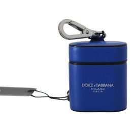 Dolce & Gabbana Dolce & Gabbana Elegante Blaue Leder-Airpods-H&uuml;lle f&uuml;r Damen